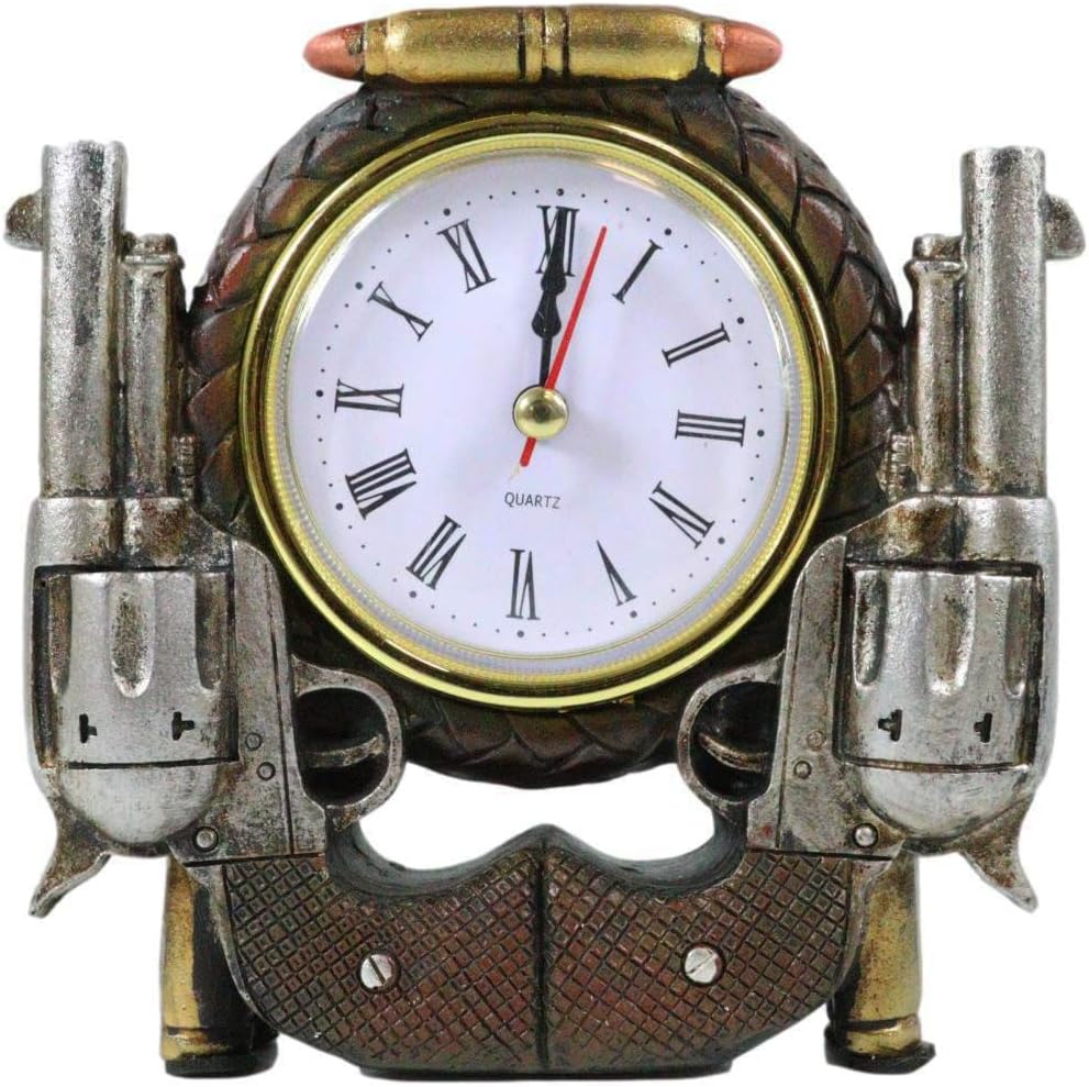 Rustic Western Cowboy Dual Pistol Revolver Clock (4.75") – TheGunCity.com